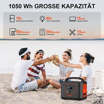 Domfish Solargenerator 1200, 1200W Notstromaggregat solar, Tragbare Powerstation mit 200W ...